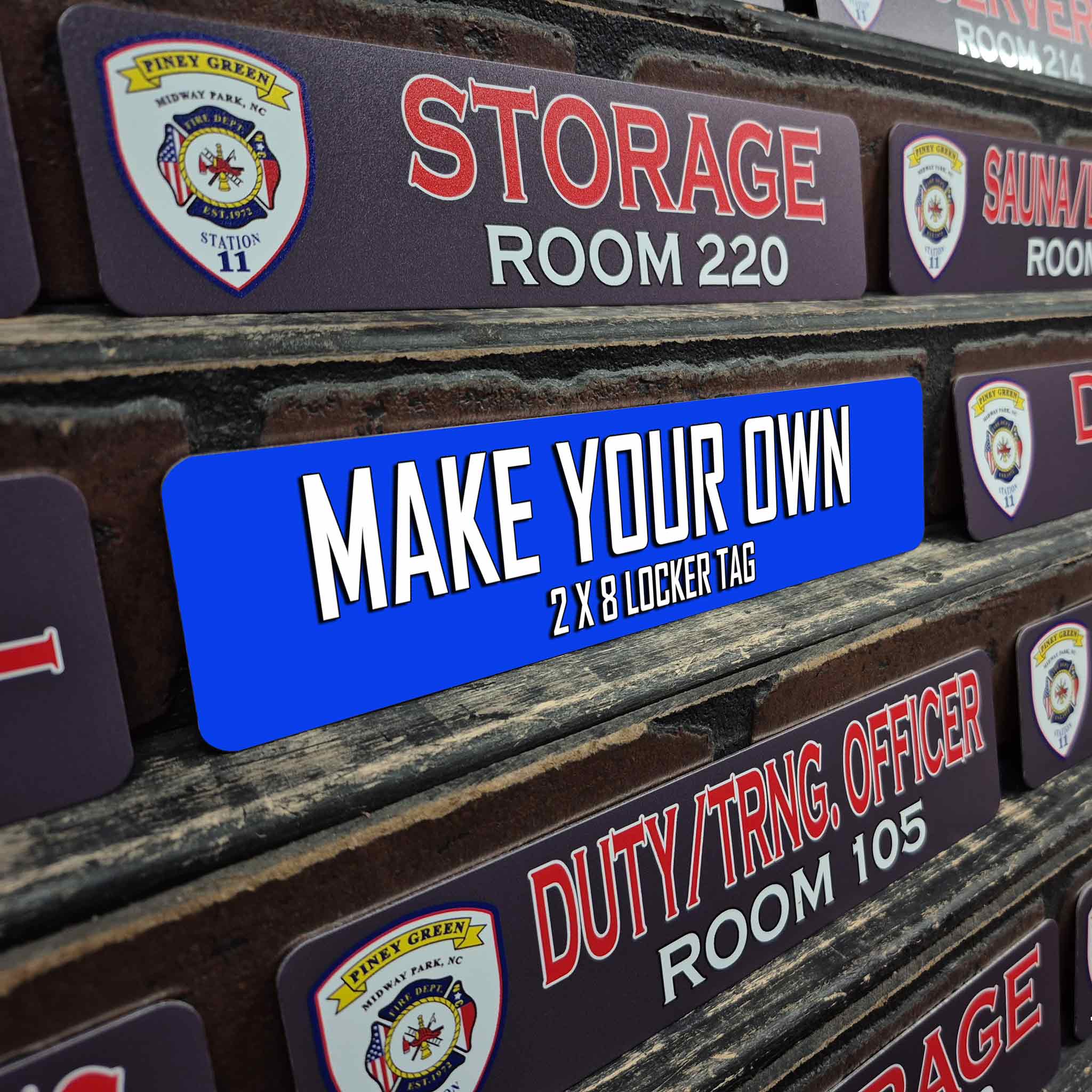 Fire Department Locker Name Tags, 8"x2" Name Plates, Customizable ...