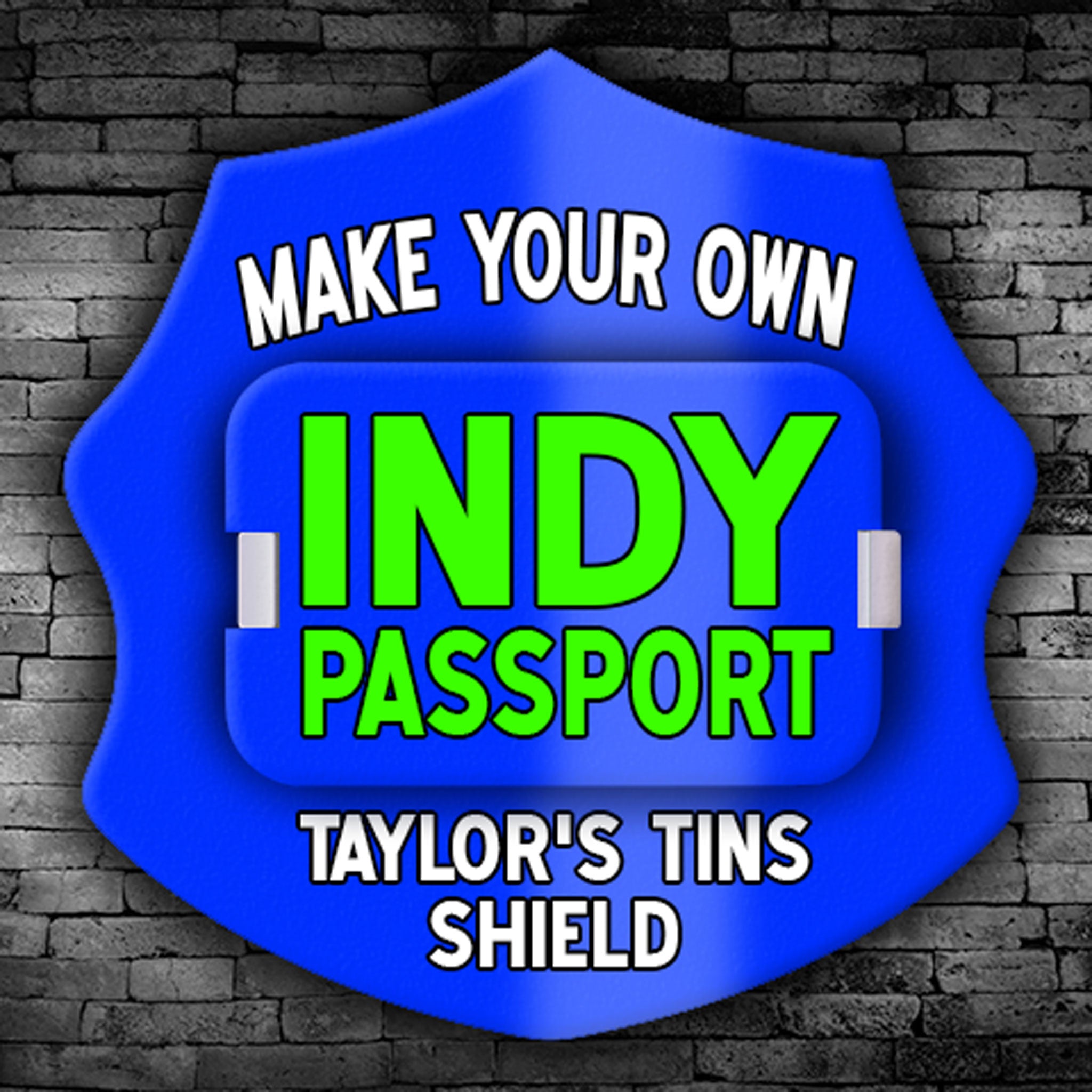 Indy Custom Metal Helmet Shield with Passport | 6" and 6.5" | Trad. He ...