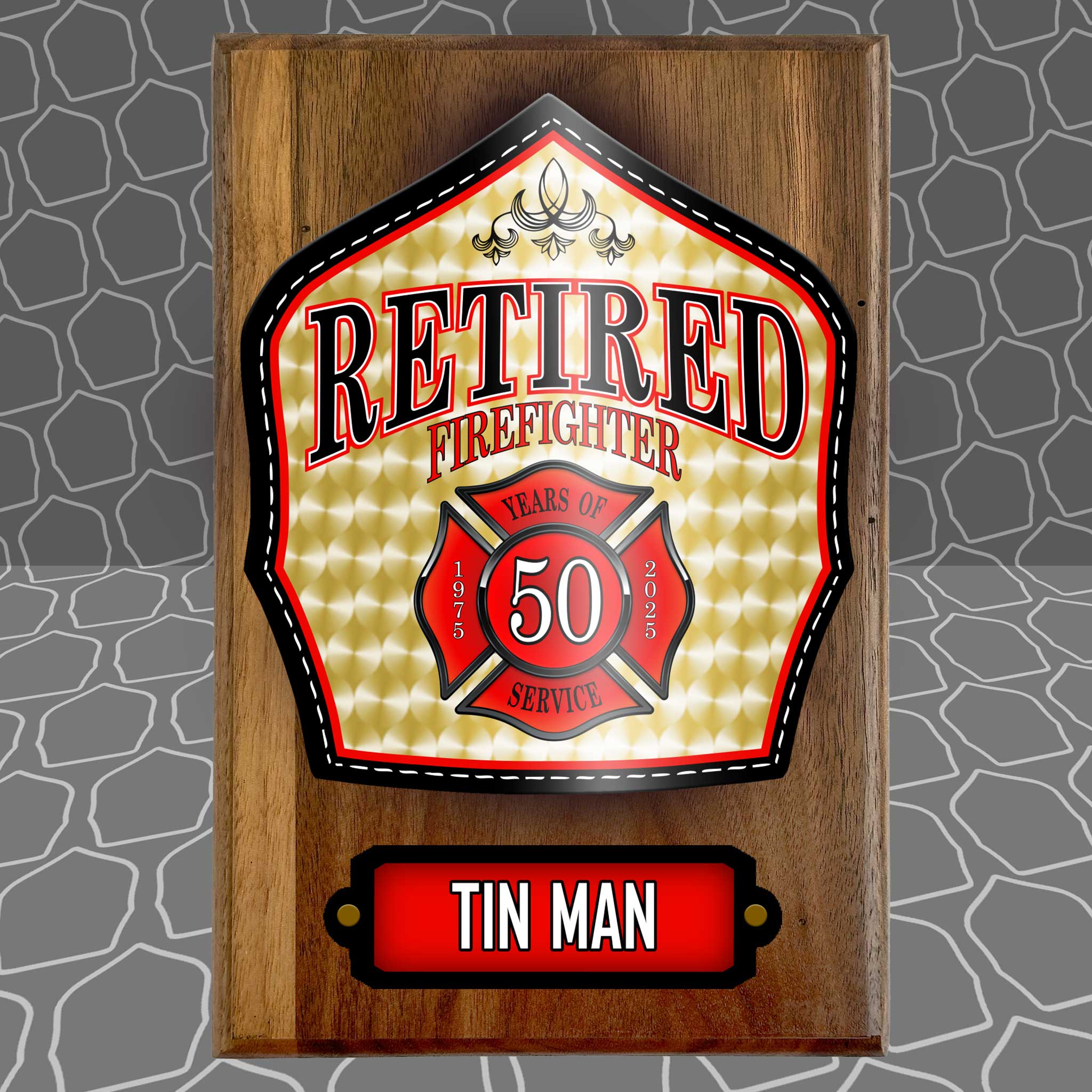 Firefighter Retirement Gift | Unique Personalized Award Plaque on Waln ...