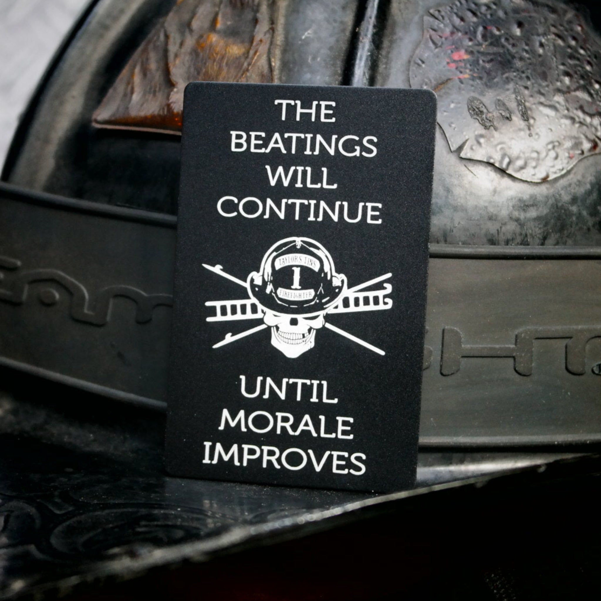 The Beatings will Continue Laser Engraved Playing Card – Taylor's Tins