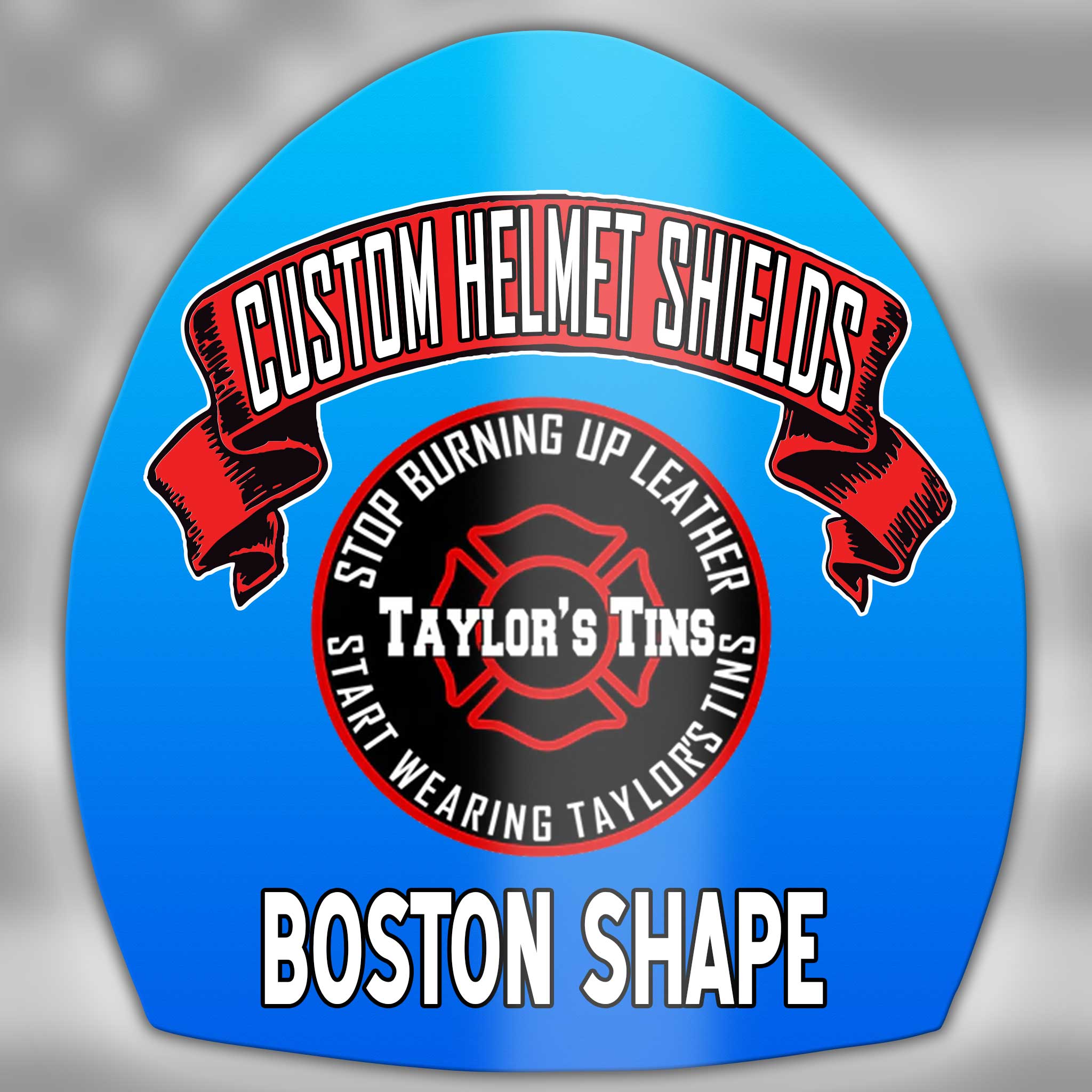 Boston Custom Metal Helmet Shield | 6" and 6.5" for Trad. Helmets (C ...