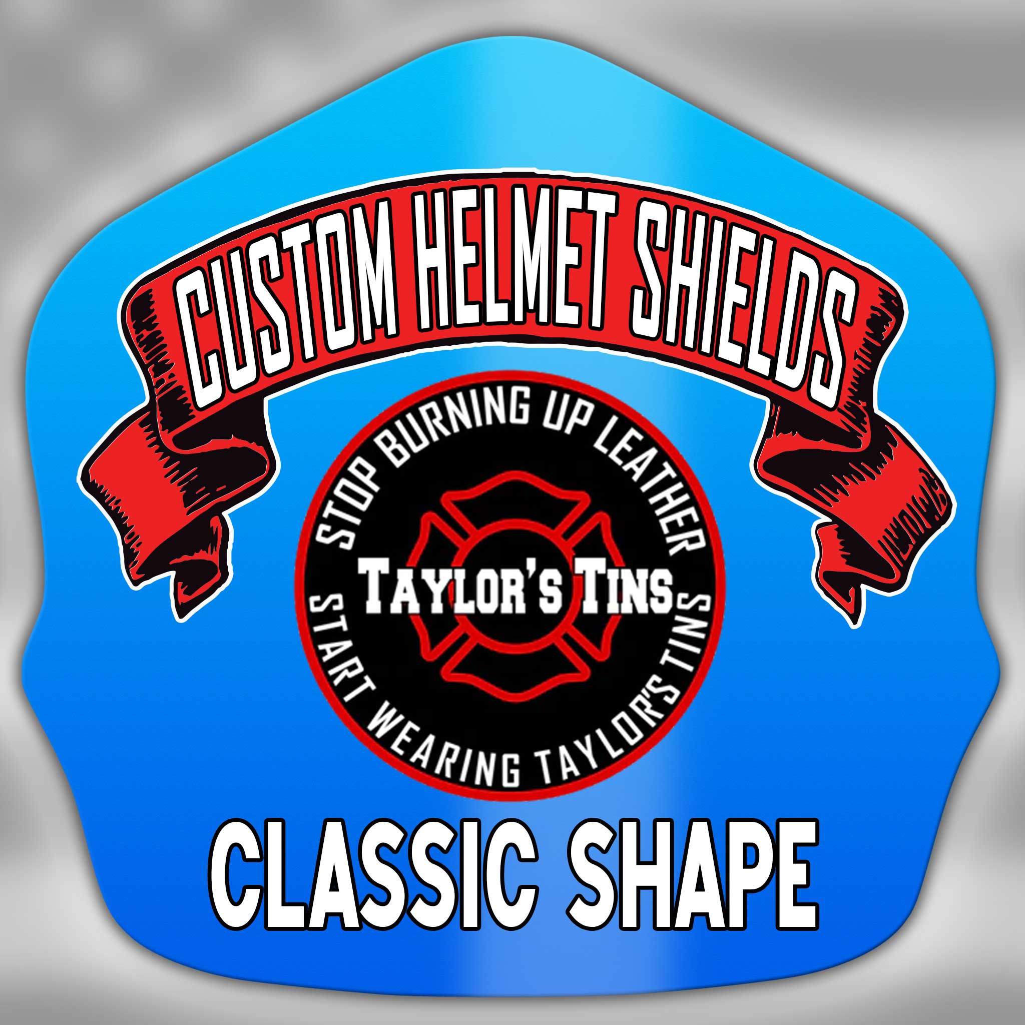 Classic Metal Helmet Shield | 6" and 6.5" | Fully Customizable (C ...