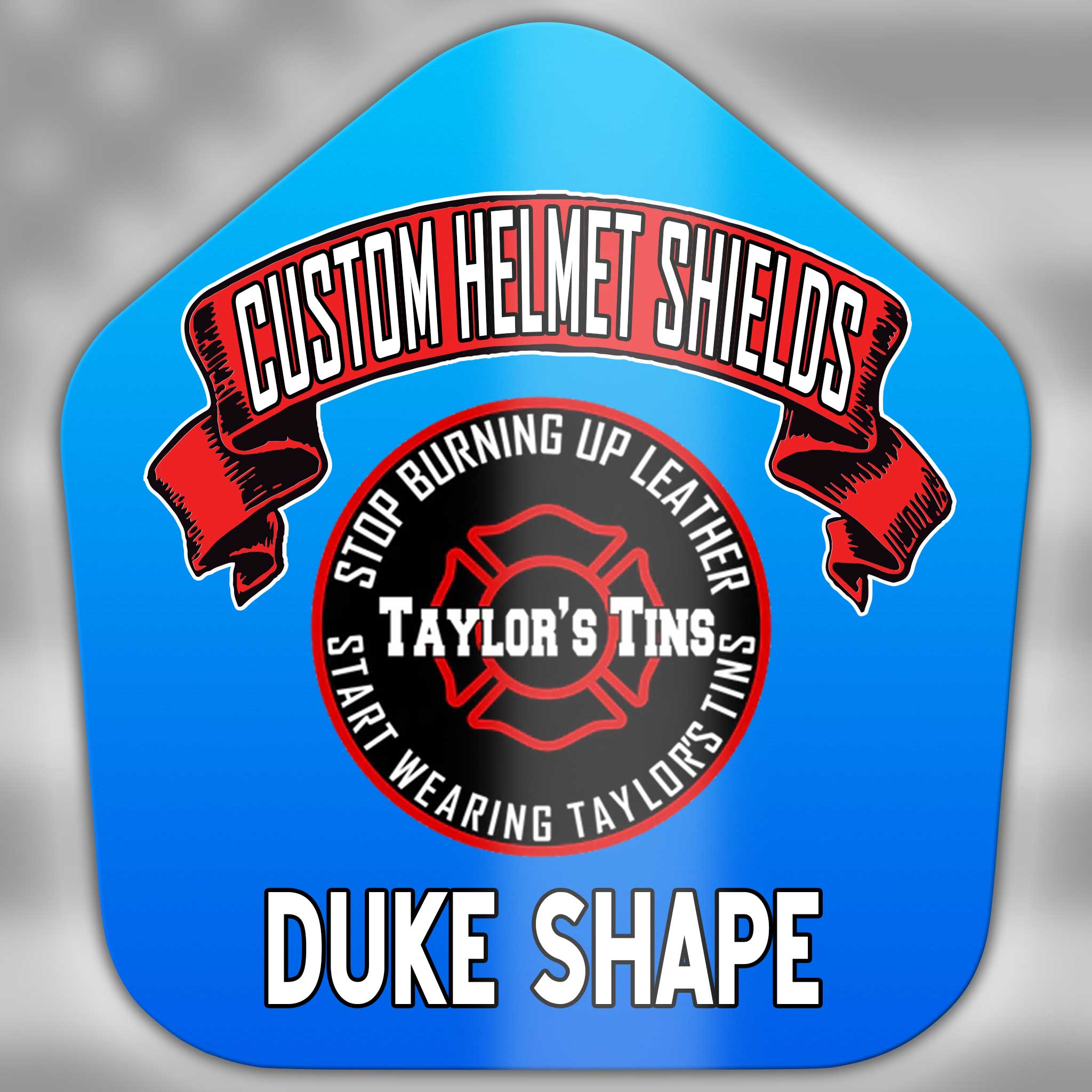 Duke Custom Metal Fire Helmet Shield | Taylor's Tins