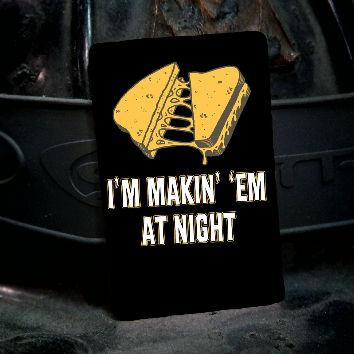 I'm Makin em at night Metal playing card (BOTTOM TEXT) – Taylor's Tins