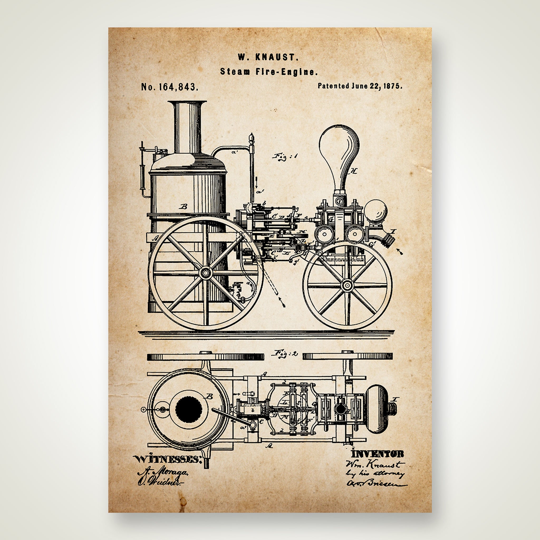 Steam Fire Engine Vintage Metal 12x18 sign – Taylor's Tins